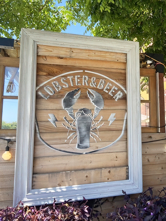 The wooden sign says it all &ndash; two of life's greatest pleasures united in perfect harmony.