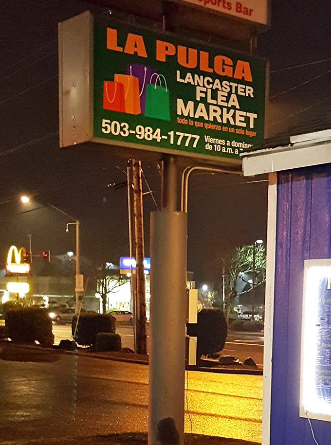 "La Pulga" shines like a beacon in the night, promising treasures for those who venture inside this Salem institution.