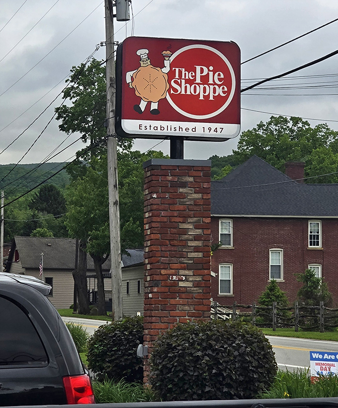 The iconic sign stands as a beacon of hope for hungry travelers&mdash;that cartoon pie with legs has been guiding sweet-toothed pilgrims since 1947.