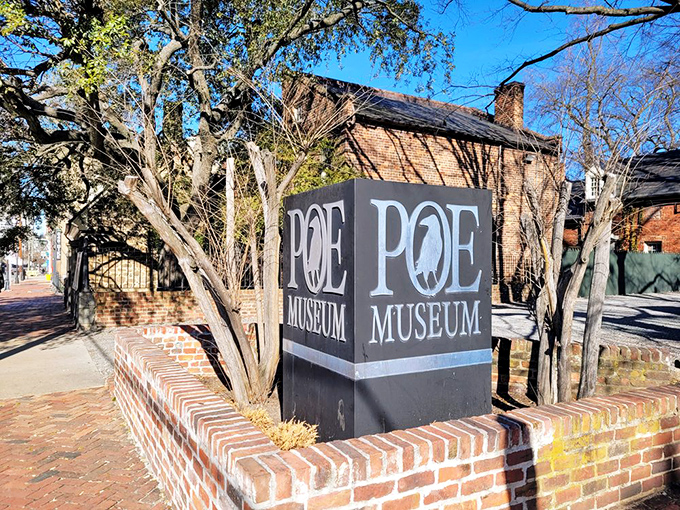 Bold signage marks your arrival at Richmond's literary shrine, where America's gothic master awaits patient discovery.