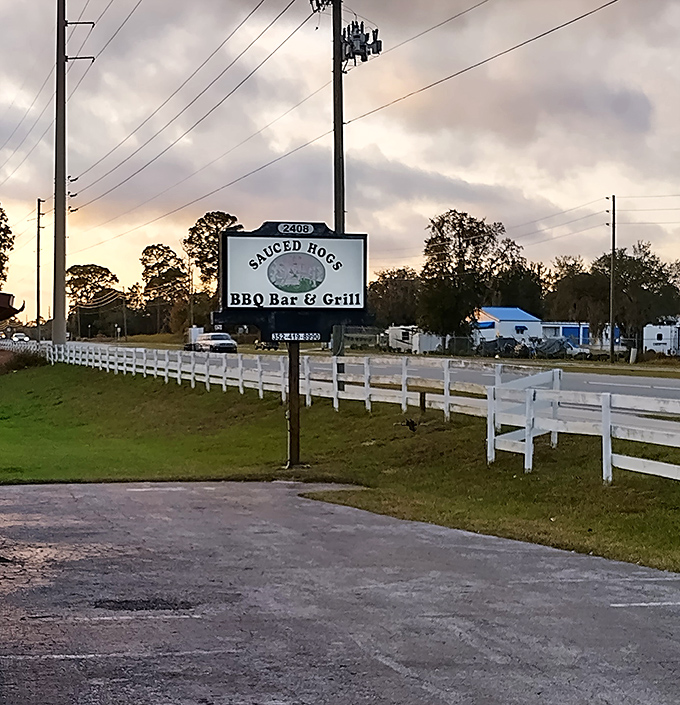 As the sun sets behind the Sauced Hogs sign, you realize some places just feel like home&mdash;if home smelled perpetually of oak smoke and happiness.
