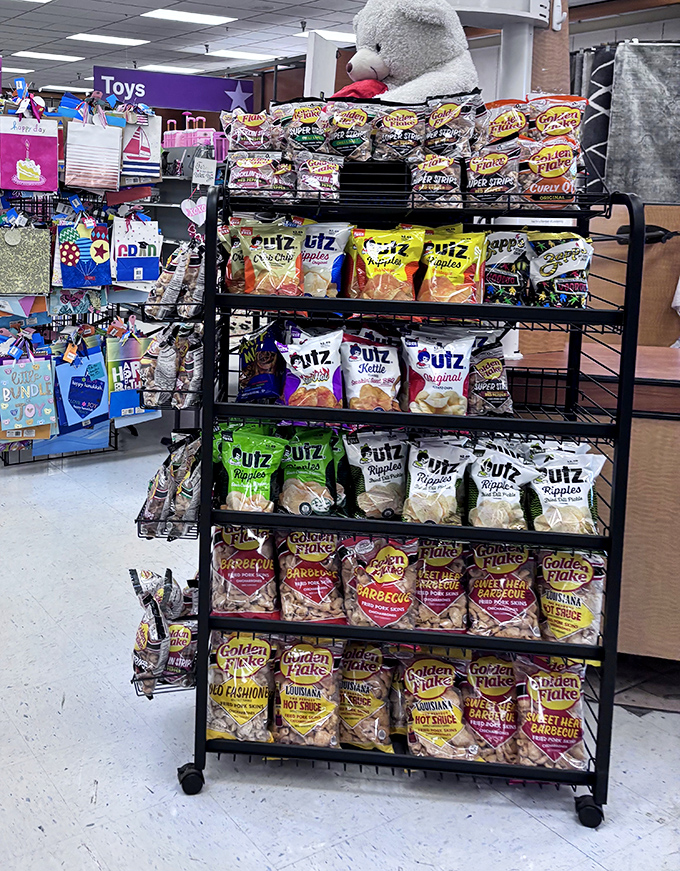 Snack attack central! Who knew thrift stores carried chips? Perfect for refueling during your treasure-hunting marathon.