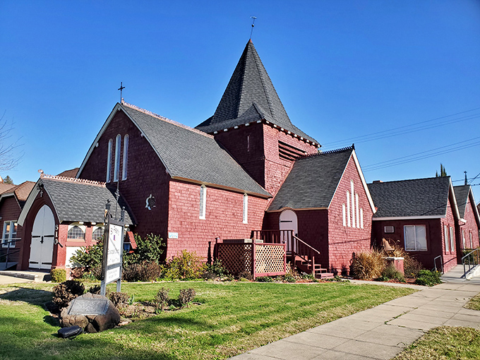 St. Peter's Episcopal Church brings Gothic charm to Red Bluff, its red brick warmth inviting both the faithful and architecture enthusiasts alike.