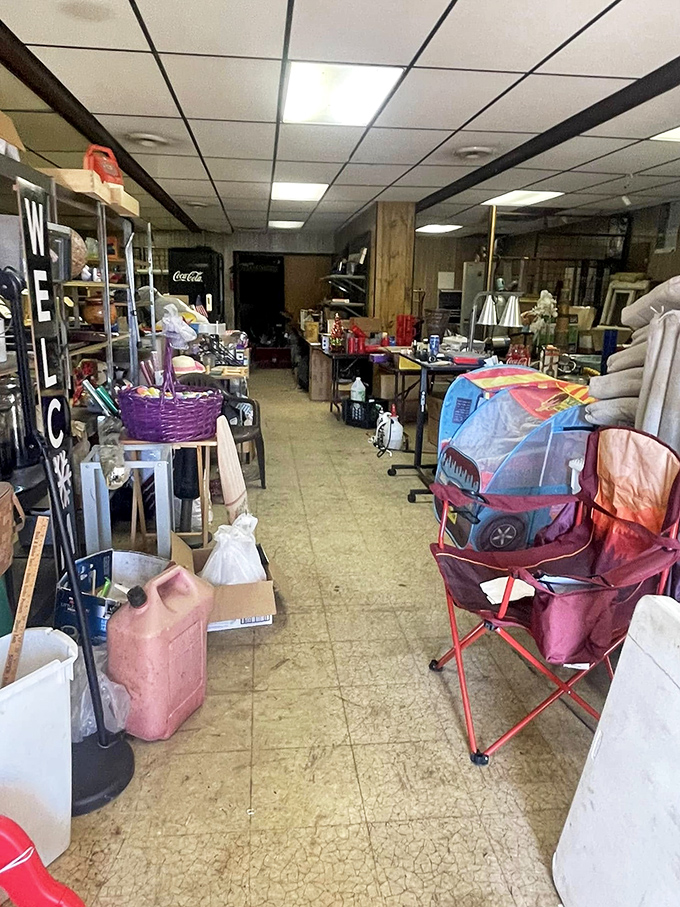The storage room&mdash;cinema's backstage, where the practical magic happens among folding chairs, gas cans, and the accumulated treasures of movie seasons past.