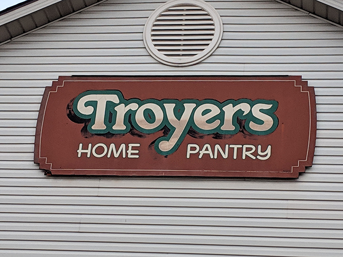 The sign says "Troyer's Home Pantry," but it might as well read "Welcome to Paradise" for anyone with a sweet tooth.