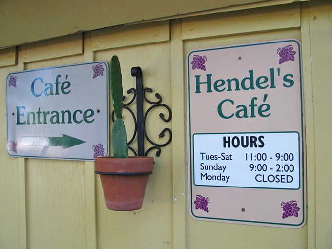 Even the entrance sign has personality&mdash;promising good things await inside during hours that respect both your appetite and the staff's need for Mondays off.