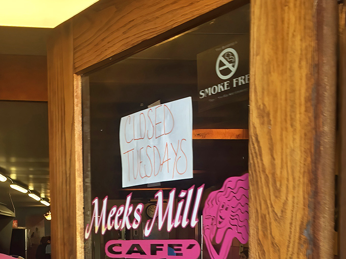 Business hours posted proudly - because good things are worth planning your entire day around.