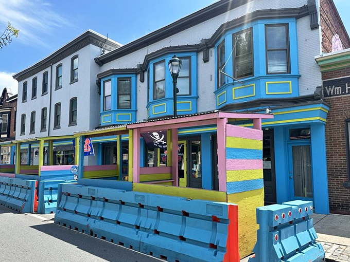The whole colorful corner building stands out like a tropical bird landed in Pennsylvania &ndash; impossible to miss, impossible to resist.