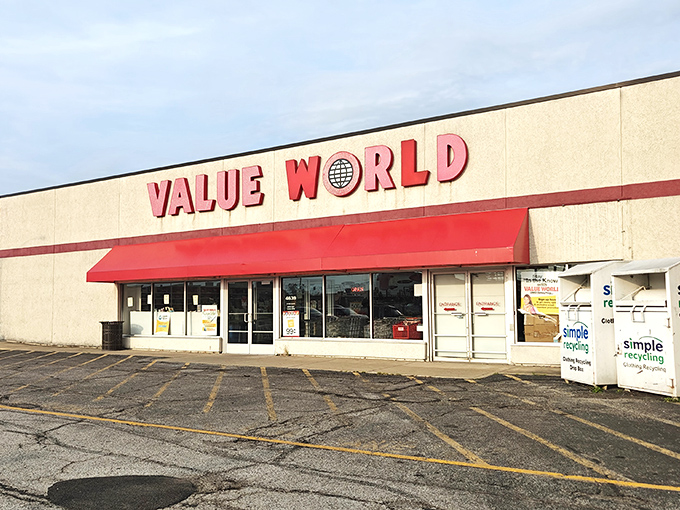 The mothership has landed! Value World's iconic storefront promises adventure for bargain hunters and treasure seekers alike.