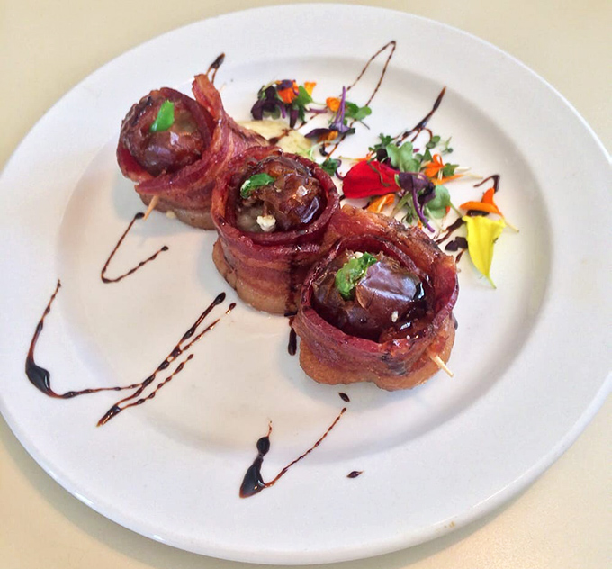 Bacon-wrapped dates&mdash;nature's candy getting a salty hug. Proof that sometimes the simplest combinations create the most profound pleasures.