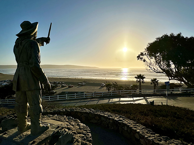 Even statues stop to admire these sunsets&mdash;the golden hour finale that makes you forgive Northern California for all its foggy mornings.