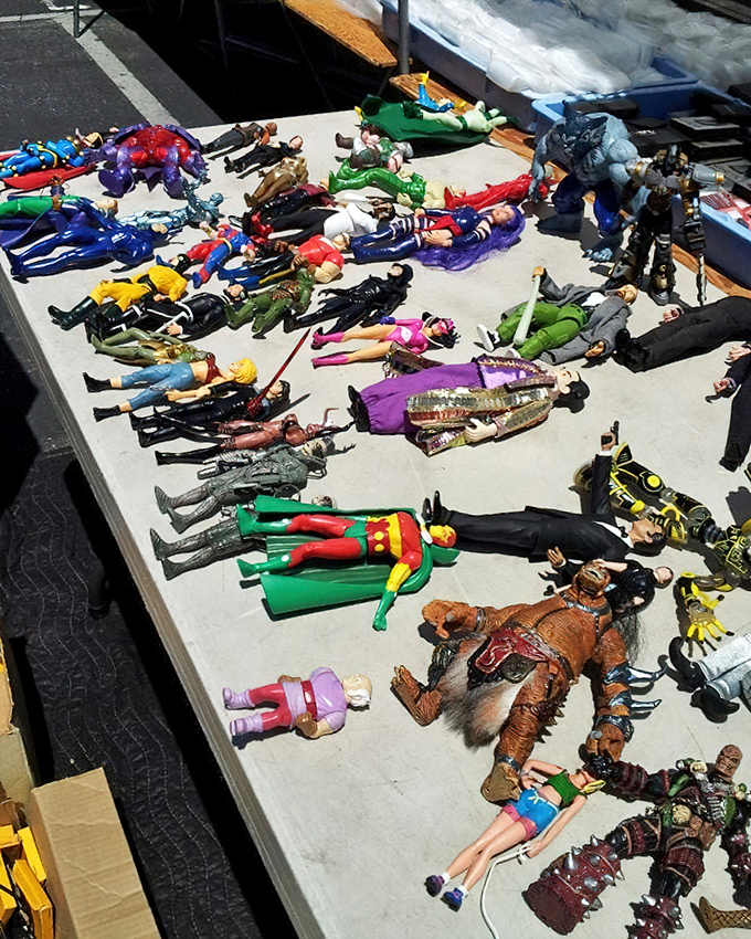 Superheroes taking a well-deserved rest after decades of saving the universe. Even Batman needs to lie down occasionally, especially at these bargain prices.