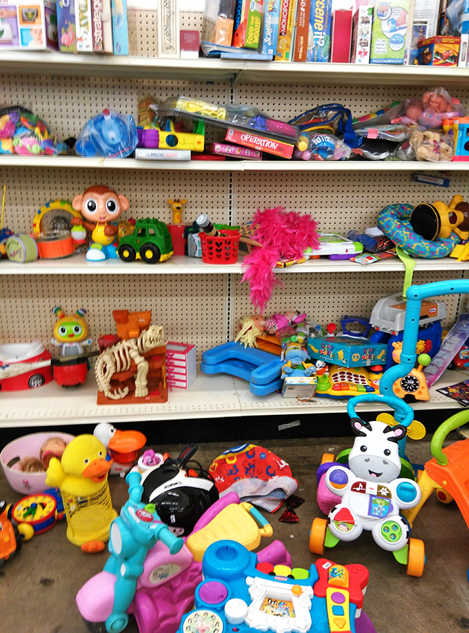 Toy story central where childhood memories get their second act. One child's outgrown treasure becomes another's new favorite playmate.