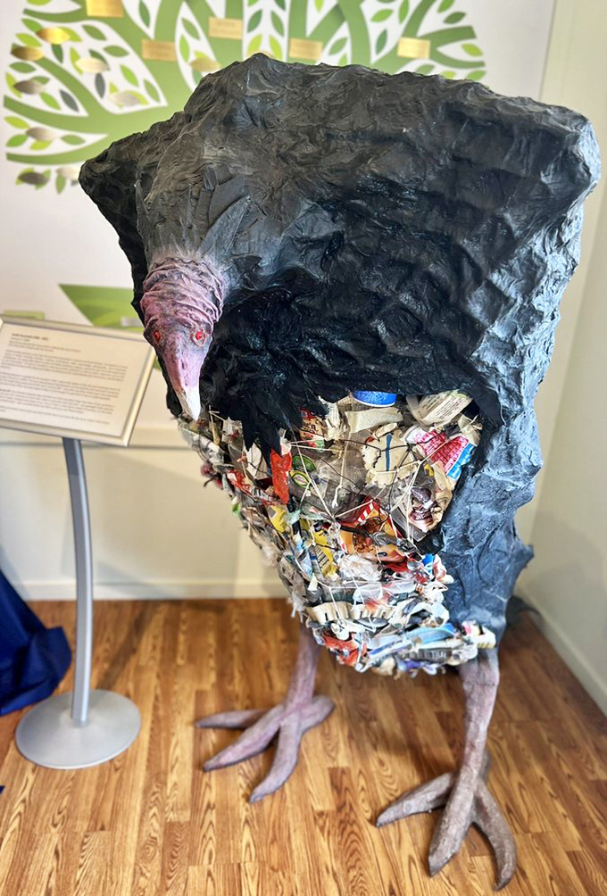 "Vulture II" by Keith Puccinelli delivers an environmental message with artistic punch &ndash; a powerful statement piece about consumption and waste.