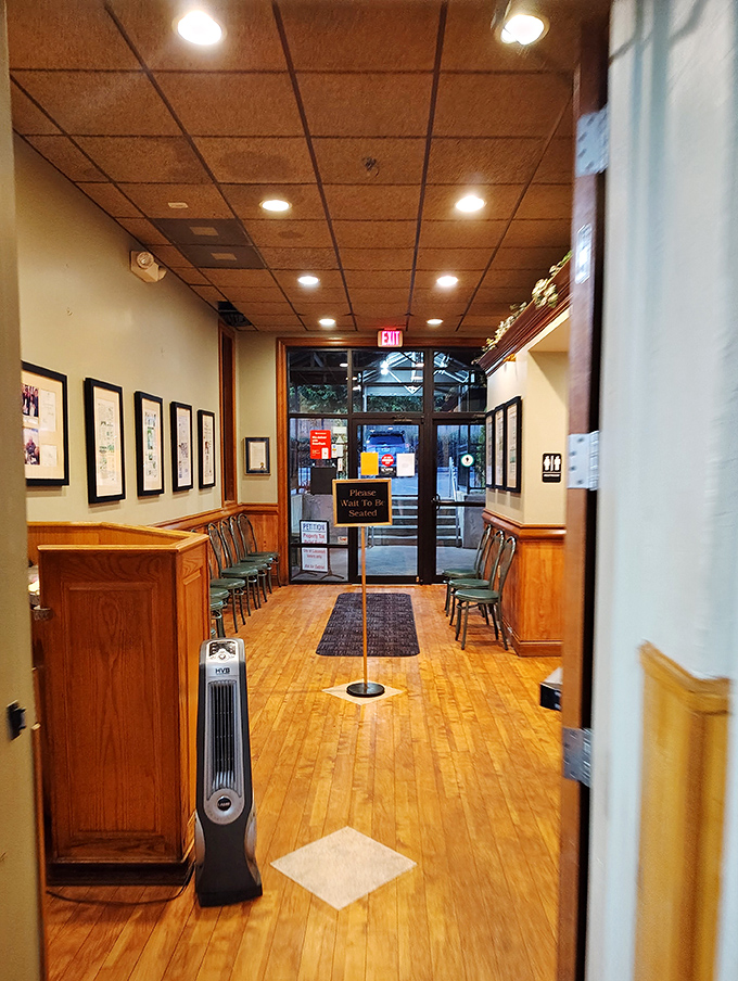 The entrance hallway: where anticipation builds with every step. Like the wardrobe to Narnia, but instead of a lion, there's chili.