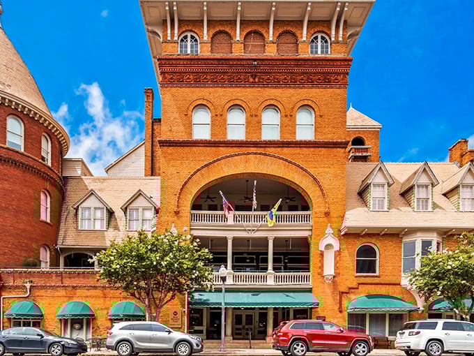 The majestic Windsor Hotel in all its brick-and-mortar glory. That arched entrance says "come in and experience historic luxury."