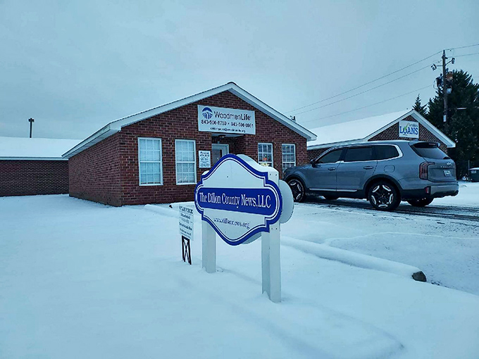 Even under a blanket of snow, Dillon's community spirit shines through. Winter brings a rare quiet beauty to this normally sun-soaked Southern town.