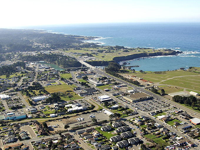 From above, Fort Bragg looks like Northern California's best-kept secret, hiding in plain sight along the coast.