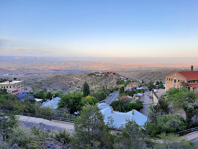 As day fades over the Verde Valley, Jerome's hillside position offers sunset views that make you understand why people decided to build here despite the challenges.