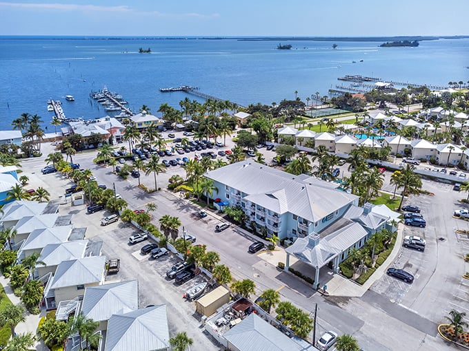 Sebastian reveals its true character from above &ndash; a perfect patchwork of blue waters, white boats, and green palms creating Florida's most relaxing geometric pattern.
