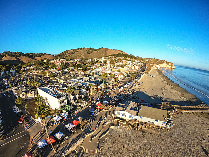Aerial view of paradise in session. Avila Beach's compact layout means you're never more than a flip-flop stroll from your next great moment.
