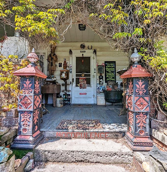 The entrance beckons with ornate pillars and a promise of "No Violence." This threshold separates ordinary life from extraordinary experience.
