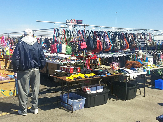 Handbag heaven under the open sky! This outdoor vendor offers more purse options than a department store, without the department store prices.