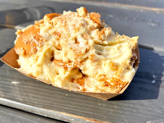 Banana bread pudding that's achieved its final, perfect form. It's what comfort food dreams about becoming when it grows up.