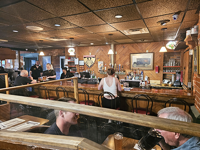 The bar area&mdash;where strangers become friends and friends become family over German drafts and sausage platters. Prost to that!