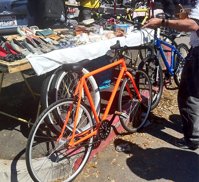 Pedal-powered possibilities lined up for inspection. These colorful bikes stand ready to offer new adventures, from practical commutes to weekend explorations around the Bay.