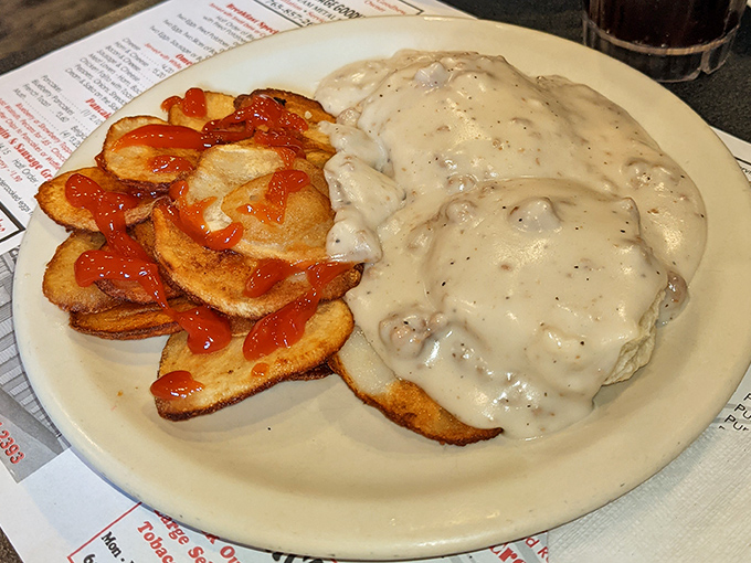 Biscuits and gravy&mdash;the Southern comfort classic that found a loving home in Indiana. That gravy could end family feuds.
