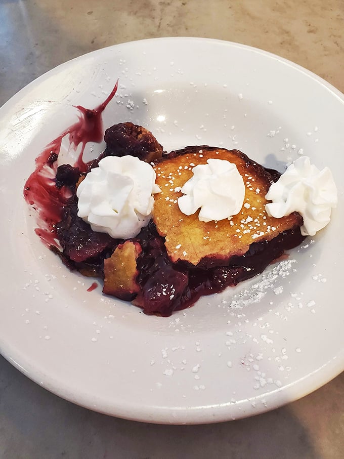 Blueberry cobbler that makes you question why people save dessert for after dinner when breakfast clearly deserves it too.