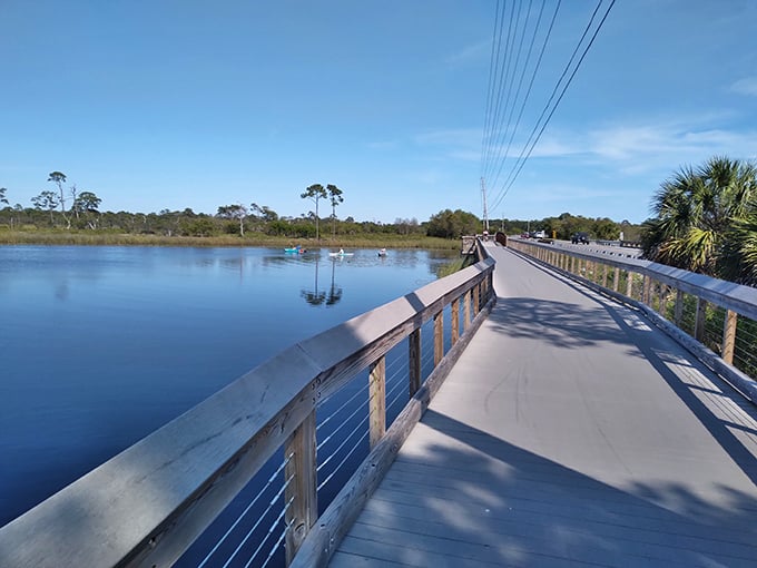 Coastal tranquility: This boardwalk over Western Lake offers the perfect compromise between wilderness and accessibility, proving Florida's natural beauty doesn't always require a machete to enjoy.