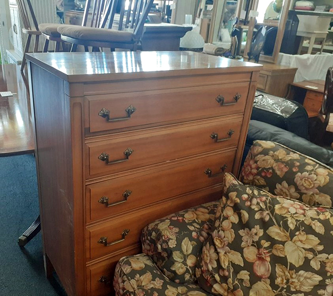 Solid wood furniture with good bones&mdash;this dresser could be the statement piece your bedroom's been missing, just add a little polish.