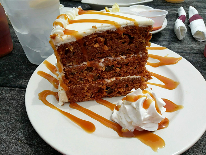 Carrot cake that doesn't skimp on the good stuff&mdash;three layers of spiced perfection with cream cheese frosting that would make your grandmother both proud and jealous.