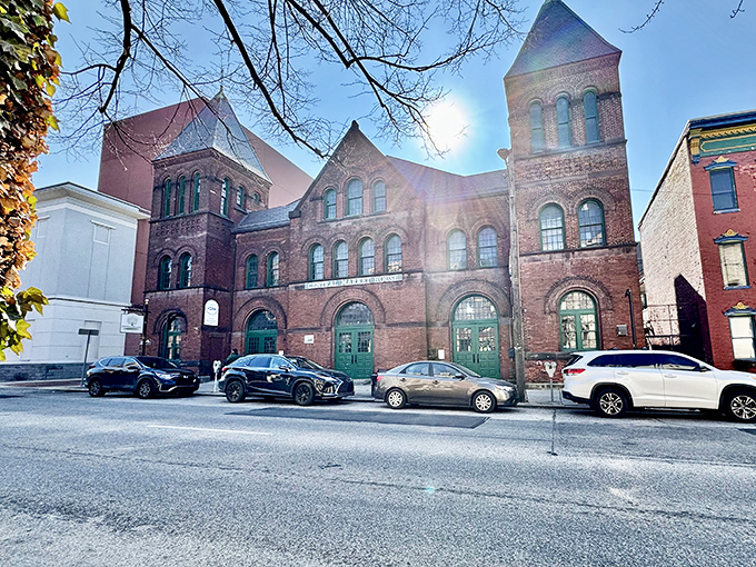 York's Central Market building stands majestic, a Romanesque Revival masterpiece hiding sandwich treasures within its historic walls.