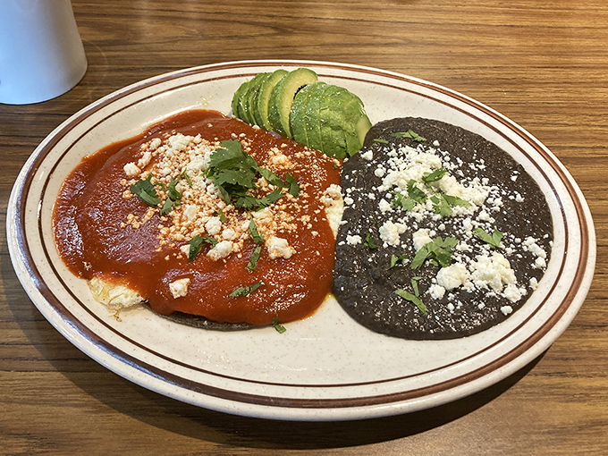 Chilaquiles that bring Mexico to Hollywood with vibrant red and green sauces &ndash; proof that comfort food speaks a universal language that needs no translation.