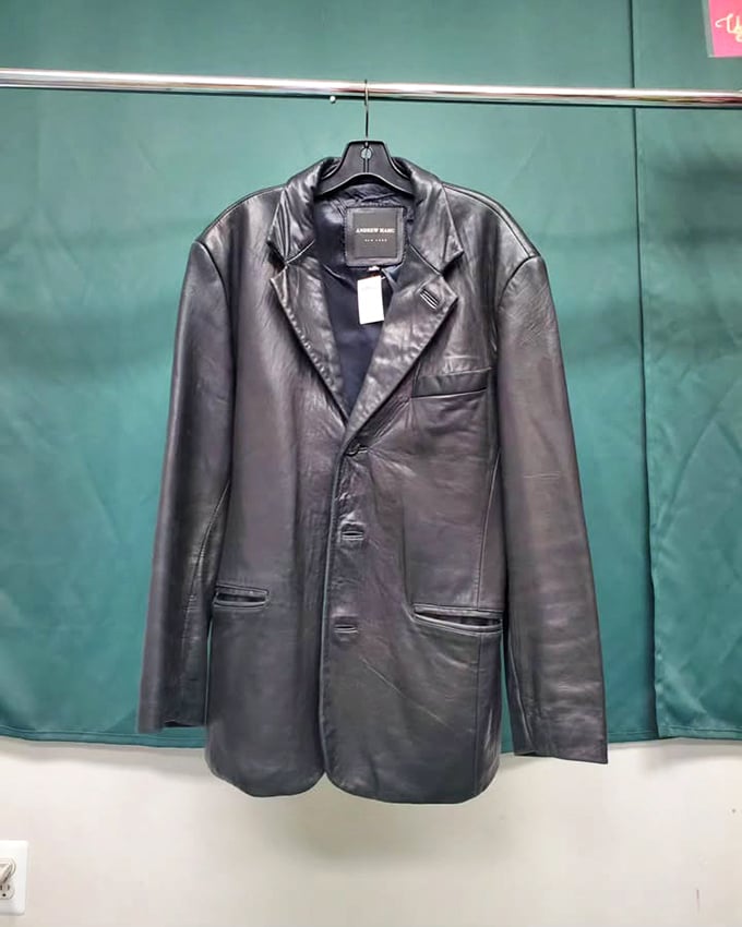 This leather blazer isn't just outerwear—it's a time machine to the '90s that somehow looks even cooler today than it did back then.