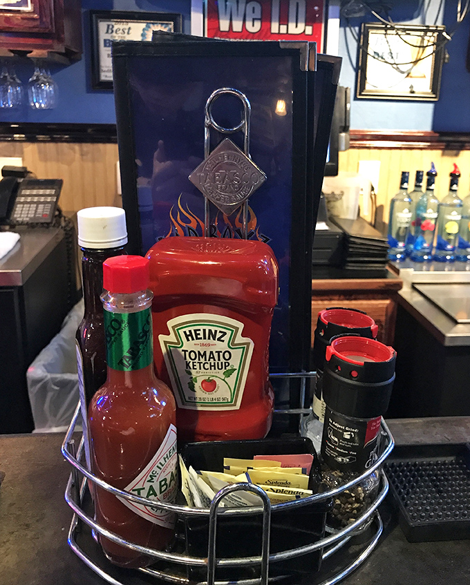 The condiment caddy &ndash; an unsung hero ensuring your burger experience can be customized to perfection with every squeeze and shake.