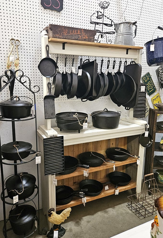 Cast iron paradise! These seasoned beauties have outlived several kitchen trends and will still be cooking perfectly when your non-stick pans are landfill.