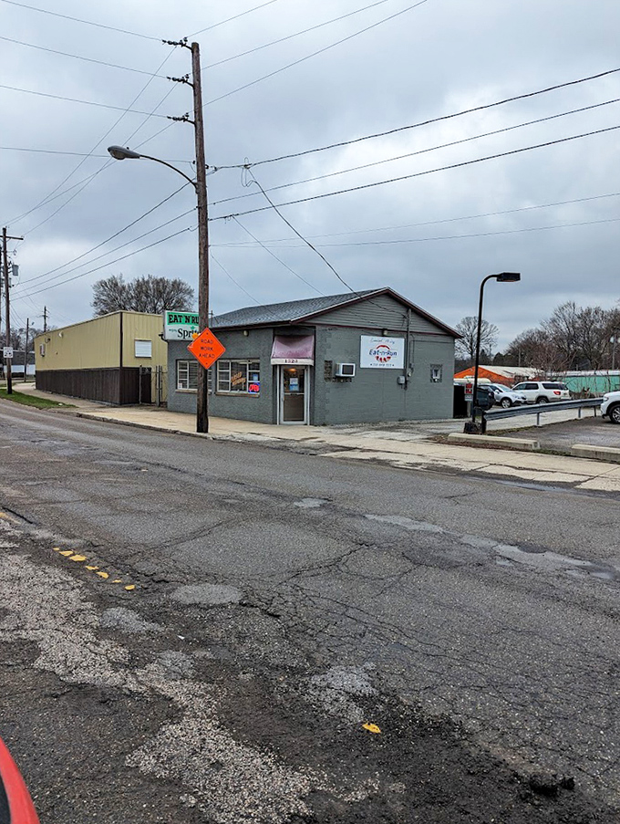 From this angle, you can almost smell the coffee brewing and hear the sizzle of hash browns hitting the well-seasoned grill.