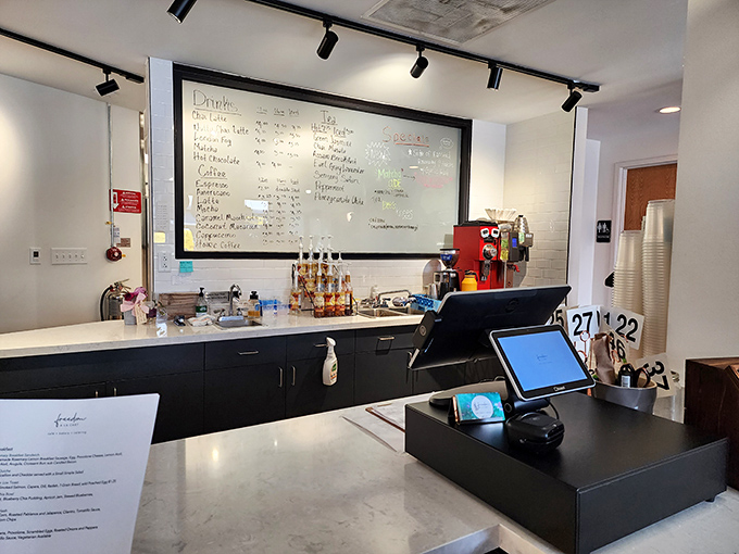 The counter where magic happens &ndash; a clean, organized command center for creating food that feeds both body and soul.