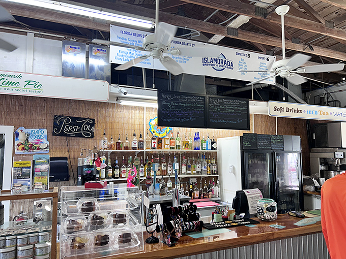 Behind this counter, dreams come true in the form of key lime pie slices and cold drinks&mdash;the perfect finale to your Keys seafood adventure.
