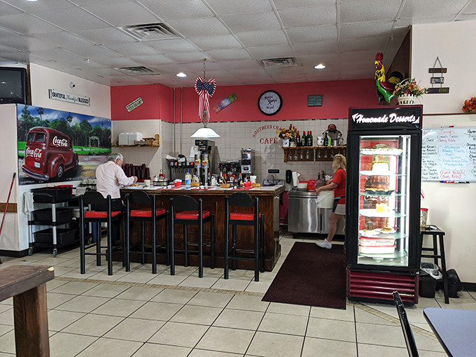 The counter seating area&mdash;where solo diners become regulars and the coffee is always hot. This is where breakfast philosophies are exchanged like currency.