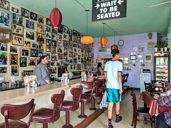 The counter seating offers front-row tickets to the Lois the Pie Queen show, where regulars and first-timers alike become part of the family.