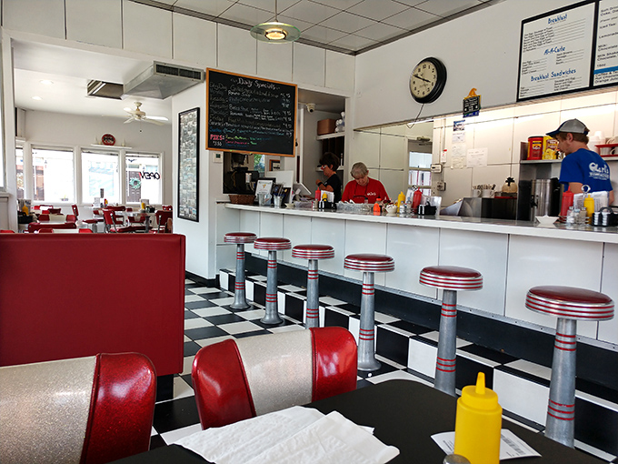 The counter seating&mdash;where solo diners become part of the Carl's family and the short-order ballet unfolds before your eyes.