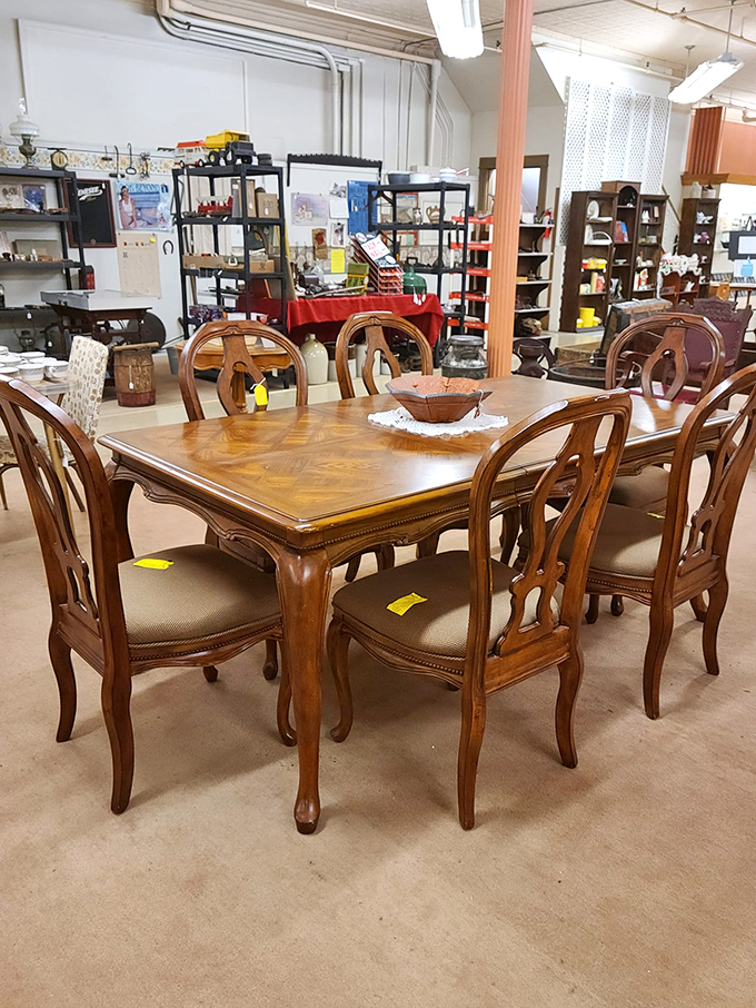 This dining set isn't just furniture&mdash;it's where a family once gathered for Sunday dinners. Imagine the conversations these chairs have heard!