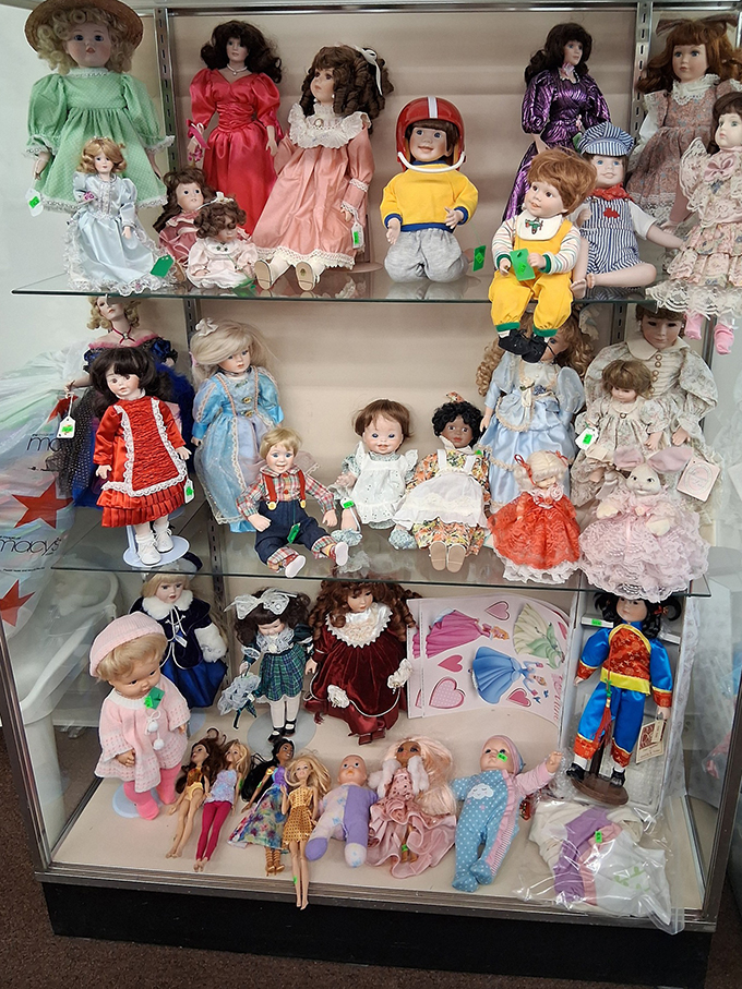 The doll dynasty! This glass-enclosed collection ranges from porcelain princesses to sporty youngsters, each with an eerily knowing gaze.