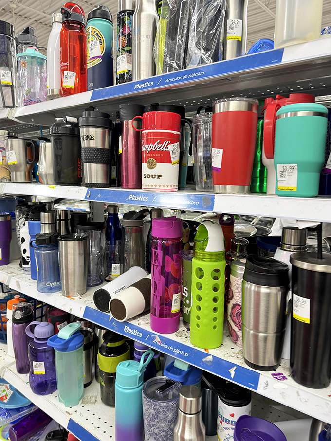 Water bottles in every conceivable shape and color&mdash;because staying hydrated should be as individual as your taste in secondhand treasures.