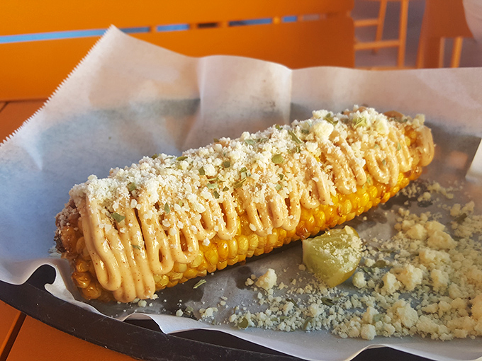 This isn't just elote &ndash; it's corn elevated to art form. Slathered with sauce and dusted with cheese, it's the supporting actor that steals the seafood show.